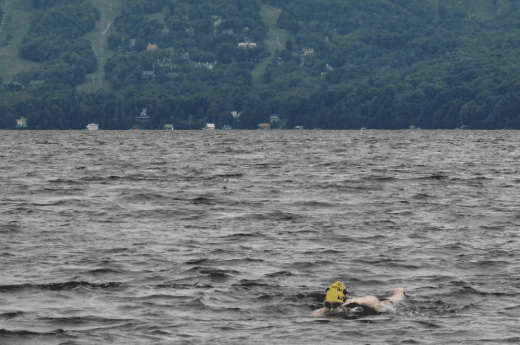Caroline Block Swims Across Border from Lake Memphremagog to Lac ...
